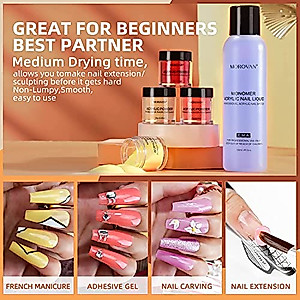 Morovan Acrylic Nail Kit With Everything - 24 Colors Glitter Acrylic Powder With Nail Drill Monomer Acrylic Nail Liquid Nail Kit Set Professional Acrylic With Everything DIY Supplies Nail Art Design