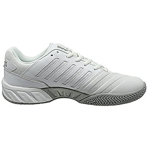 K-Swiss Women's Bigshot Light 4 Tennis Shoe, White/Highrise/Silver, 8 M