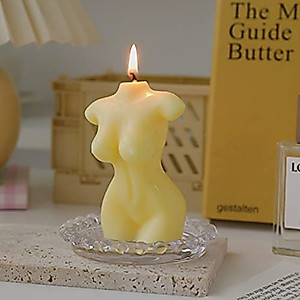 2 Pieces Bubble Candle - Cube Soy Wax Candles,Female Body Shaped Candle, Hand Poured Scented Candle, Cute Wax Candles Home Decor and Gifting (Creamy White )