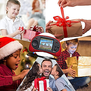 MJKJ Portable Handheld Game Console for Kids, Mini Travel Game Console 2.5-Inch LCD Screen Built-in 200 Classic Game Handheld Video Console Supports AV/TV, Game Boy Favorite (Red)