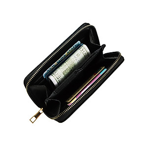 FACAI RFID Wallet Women, Small Wallet for Women, Credit Card Holder, Wristlet Wallet for Women with ID Window Black