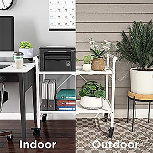 Cosco Indoor/Outdoor Serving Cart, Folding, White