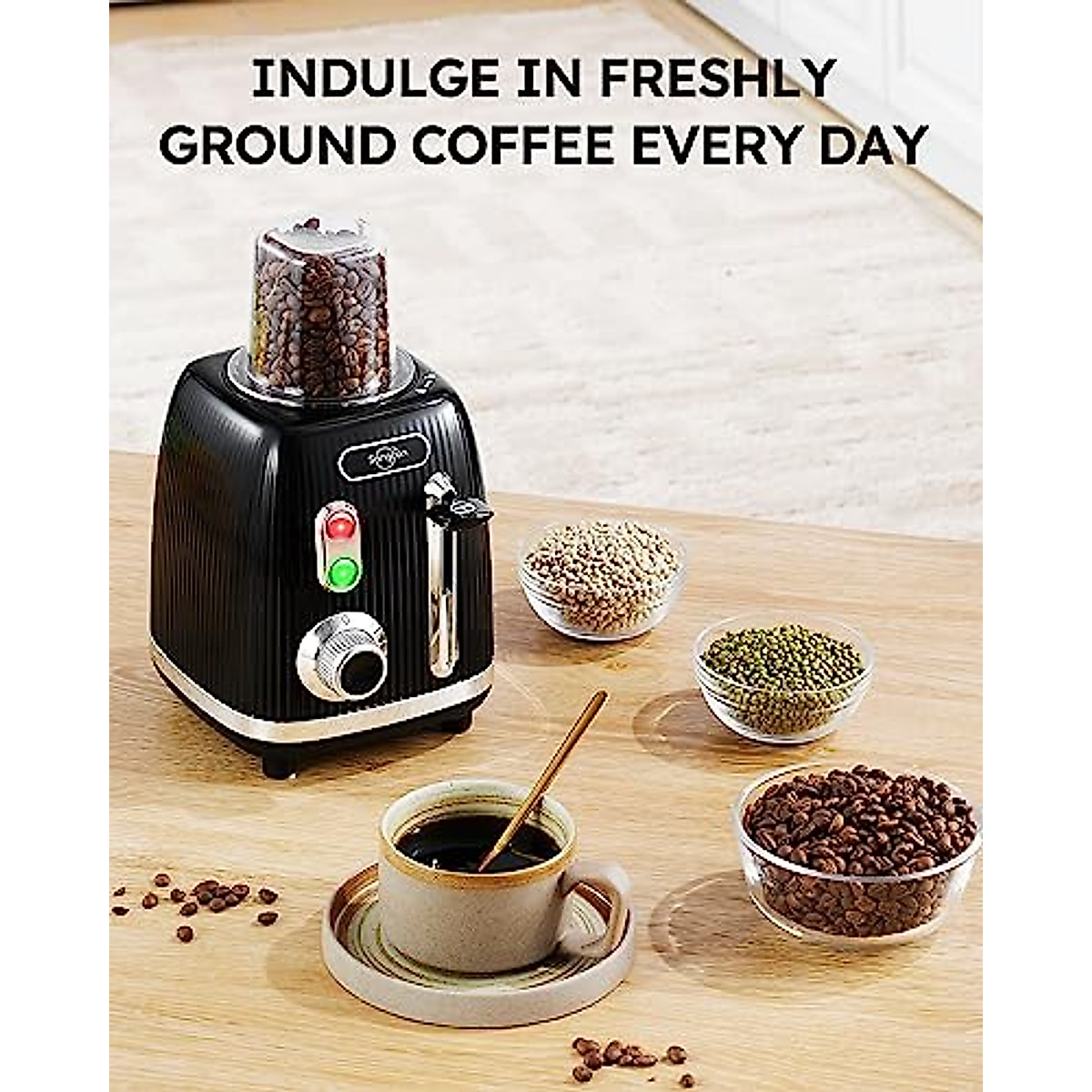 Sangcon 800W Blender for Shakes and Smoothies with 57 Oz Glass Jar & 10 Oz Grinding Cup, Smoothie Blenders and Food Processor Combo for Kitchen with 2 Speeds + Pulse, 6 Fins Blade & Grinding Blade