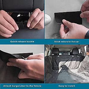 Veckle Cargo Liner, SUV Cargo Cover for Dogs with Side Flaps Hammock Water Resistant Nonslip Dog Seat Cover Cargo Area Protector Scratchproof for SUVs Sedans Vans