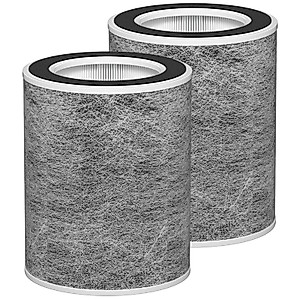 Carmerny HP202 True HEPA Filter Replacement Compatible with Shark HP201 HP202 HP301 HP302 UA205 AP1000 HC501 HC502 Air Cleaner Purifier MAX, Compare Part # HE2FKBAS, HE2FKBASMB, 2-Pack