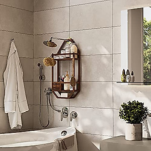 TeakCraft Teak Shower Caddy, Shower Organizer For Bathroom, Non Slip, Indoor and Outdoor, Hanging Shower Organizer, Showerhead, 3 Shelf, The Thoren