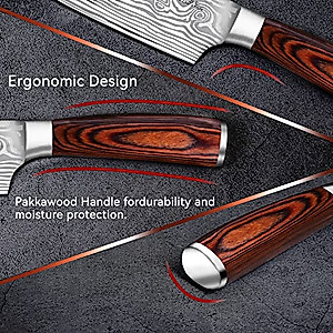 Astercook Chef Knife, 8 Inch Professional Kitchen Knife, German High Carbon Stainless Steel Ultra Sharp Knife, Chefs Knives with Ergonomic Handle and Gift Box