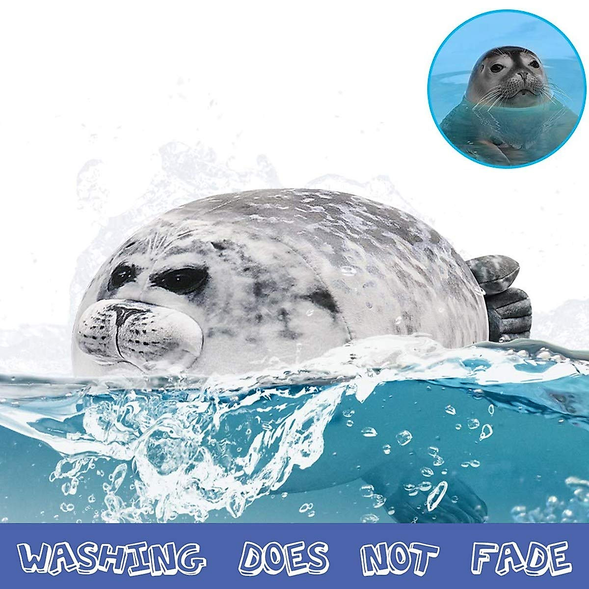 ARELUX 23.6in Soft Seal Plushie Pillow, Chubby Blob Seal Hugging Pillow,Cute Stuffed Animal Plush Pillow Toy Kawaii Room Decor for Kids Boys Girls