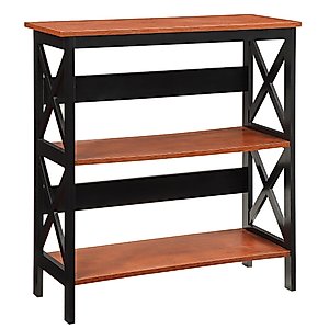 Convenience Concepts Oxford 3 Tier Bookcase, Cherry / Black