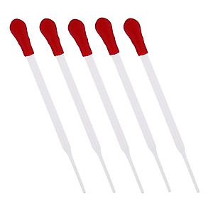 SDENSHI 5Pcs Glass Droppers Pipettes Dropping Pipettes Liquid Pipettors with Cap