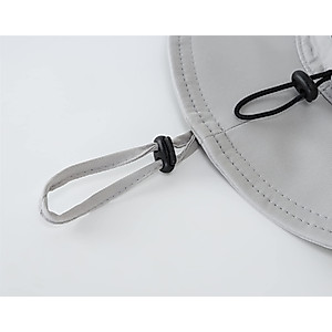 Connectyle Men's Outdoor Mesh Boonie Sun Hat Wide Brim UV Protection Fishing Hat (Grey)