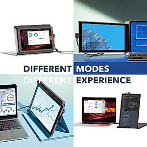 Duex Lite New Mobile Pixels Portable Monitor, 12.5" Full HD IPS Dual Monitor for laptops, USB C/USB A Powered Plug and Play Portable Display,Windows/MacOS Compatible (Grey)