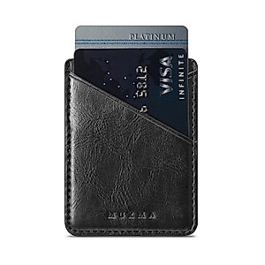 Arlgseln Cell Phone Card Holder, Multi-functional Ultra Slim Adhesive Purse ID/Credit Card Slots Wallet Pocket Sleeve Stick on iPhone/Samsung Galaxy/Smartphone/Tablet Case (Black)