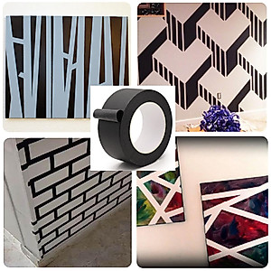 szwilnis Masking Tape 2 Inch Wide, Black Painters Tape, Multi - Use Tape for Home Wall Painting, Building, School Stationery, Labeling, Edge Finishing, 2 Inches x 55 Yards