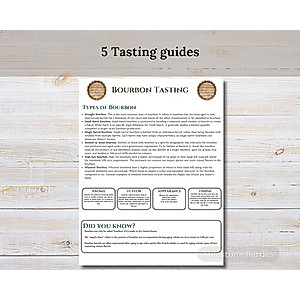Bourbon flight tasting mat and guide sheet. Bourbon tasting guide for bourbon party. Bourbon placemats, Bourbon lover. Bachelor party games for bourbon party