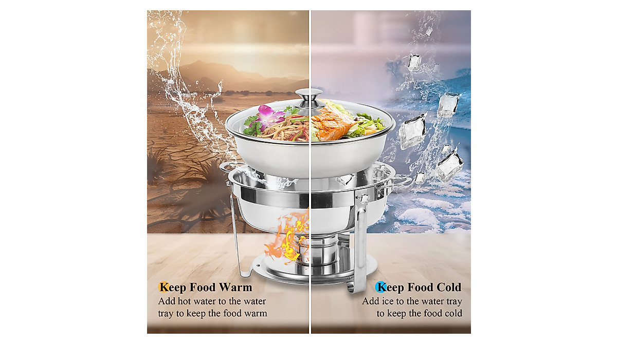 Amhier 5 Qt Chafing Dish Buffet Set - Keep Food Warm or Cold