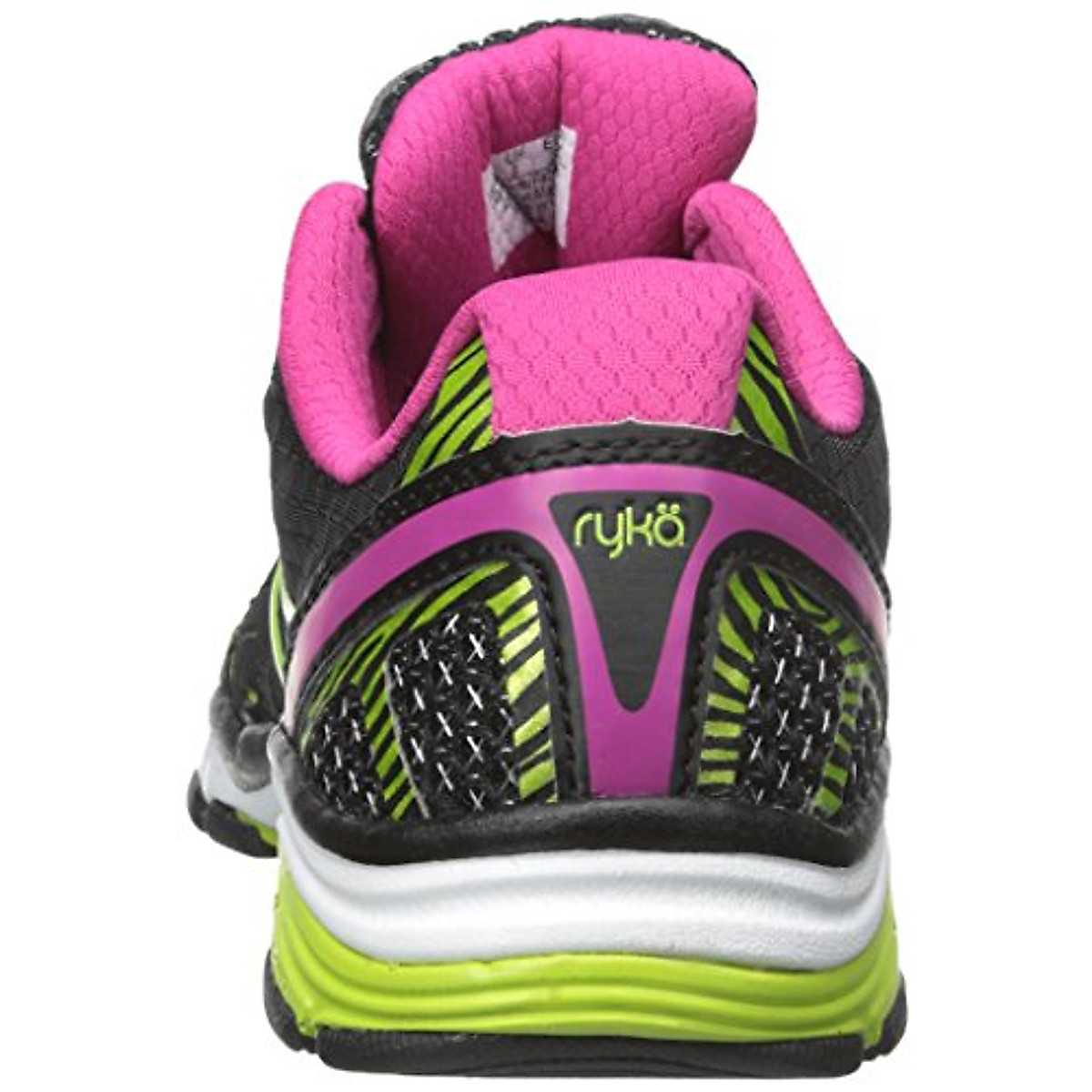 Ryka Women's Vida RZX Cross-Training Shoe, Black/Ryka Pink/Lime Blaze, 8.5 M US