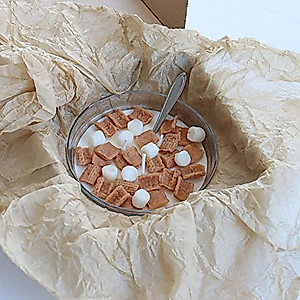 EXIGENT Cereal Bowl Candle Home Decor Metal Spoon Scented (Cinnamon)