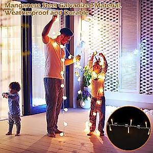 Emsiok 150PCS Metal Christmas Light Gutter Hooks, Galvanized Manganese Steel, Ideal for Outdoor String Lights