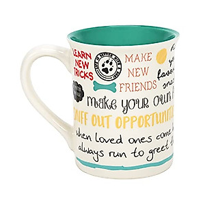 Enesco Our Name is Mud Pet Happy Dog Rules to Live by Coffee Mug, 16 Ounce, Multicolor