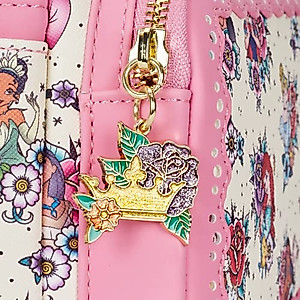 Loungefly Disney Princess Tattoo All Over Print Womens Double Strap Shoulder Bag Purse