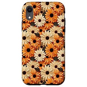 iPhone XR Yellow Sunflower Pattern Floral Garden Sun Flowers Aesthetic Case