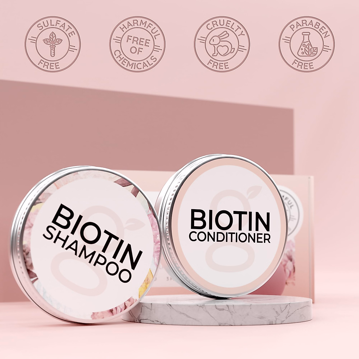 GoodMood Biotin Shampoo and Conditioner Bars for Hair Growth - Solid Set to Combat Thinning Hair Loss