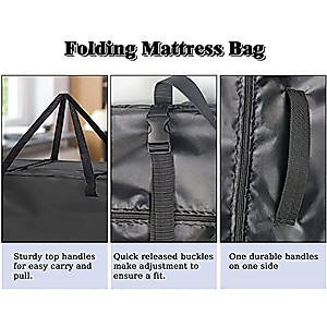 Joymo Folding Mattress Storage Bag, 26inch Sturdy Carrying Bag for Up to 4 inch Twin Trifold Matress Waterproof Foldable Memory Foam Mattress Case - 26x26x13in