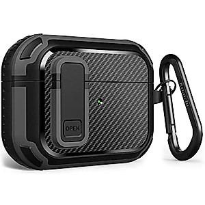Koaichi for AirPods Pro(2nd/1st Generation) Case, Full-Body Ultra-Hard Shell Protective Cover with Lock, Powerful Drop Protection, Well Built Case Designed for AirPods Pro (2022/2019), Black