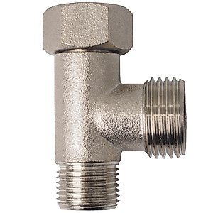 Bidet T Adapter - T Valve Adapter for Bidet, Made of Brass Coated Nickel (Thread Size 3/8 x 3/8 x 1/2 or 9/16 x 9/16 x 1/2), 3 Way Adapter or Tee Connector