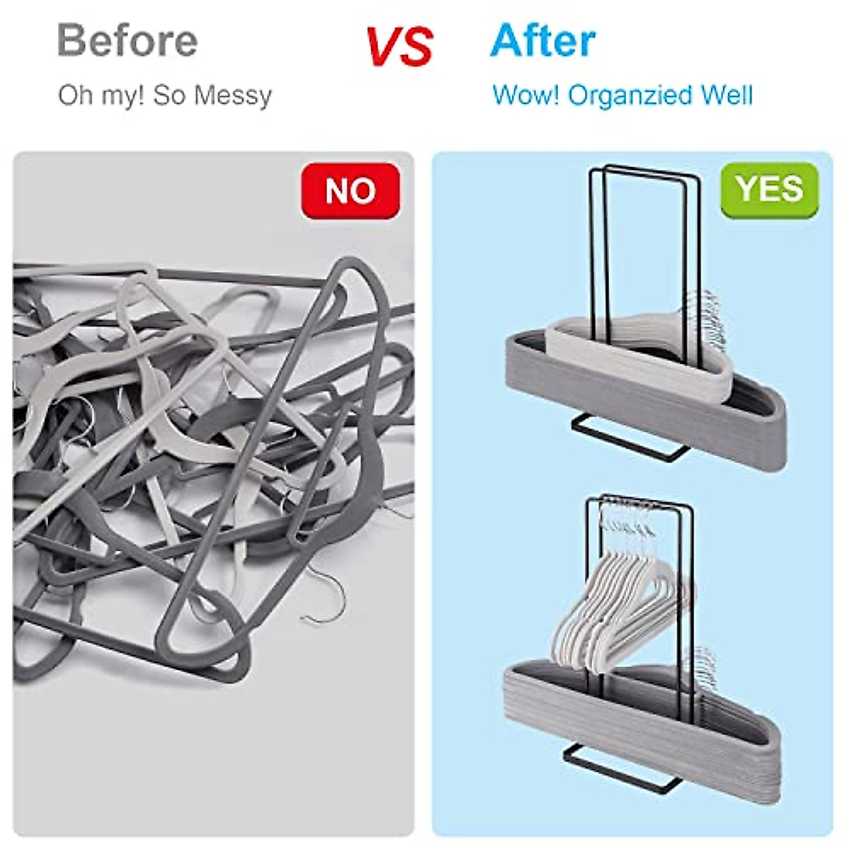 LMIP Hanger Storage Rack, Portable Hanger Storage Rack for Closet Laundry Room, Detachable Metal Stand Hanger Rack for Kids Adult Hanger, Black