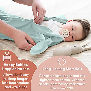 SleepingBaby Zipadee-Zip Transition Swaddle - Baby Swaddling Blanket with Zipper Convenience - Roomy Baby Wearable Blanket for Easy Diaper Changes - Classic Mint, Medium (6-12 Month) - 2 Pack