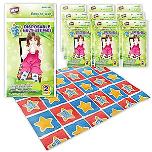 Disposable Changing Pad Liners - 18 Waterproof, Soft, Absorbent Multi Use Pads by Mighty Clean Baby in Portable 2 Packs for Your Diaper Bag