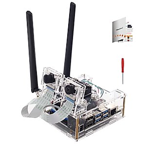 Makeronics Acrylic Case/Enclosure (Clear Transparent) for Jetson Nano with Camera Case for B01 and A02 | Power & Reset Control Switch | Cooling Fan | Assembly Instruction Included