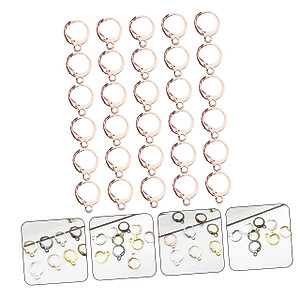 VILLCASE 200 pcs Round French Earhooks Lever Back Dangle Ear Wire Earring Making Parts French Earring Hooks Ear Decor Jump Hook Earrings Ear Open Plating Alloy Elasticity Women's Split Ring