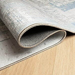 ODIKA 2x7 Runner Rugs for Hallway with Non-Skid Backing - Neutral Carpet Runners for Hallway - Modern Entryway Rug Abstract Geometric Kitchen Rug