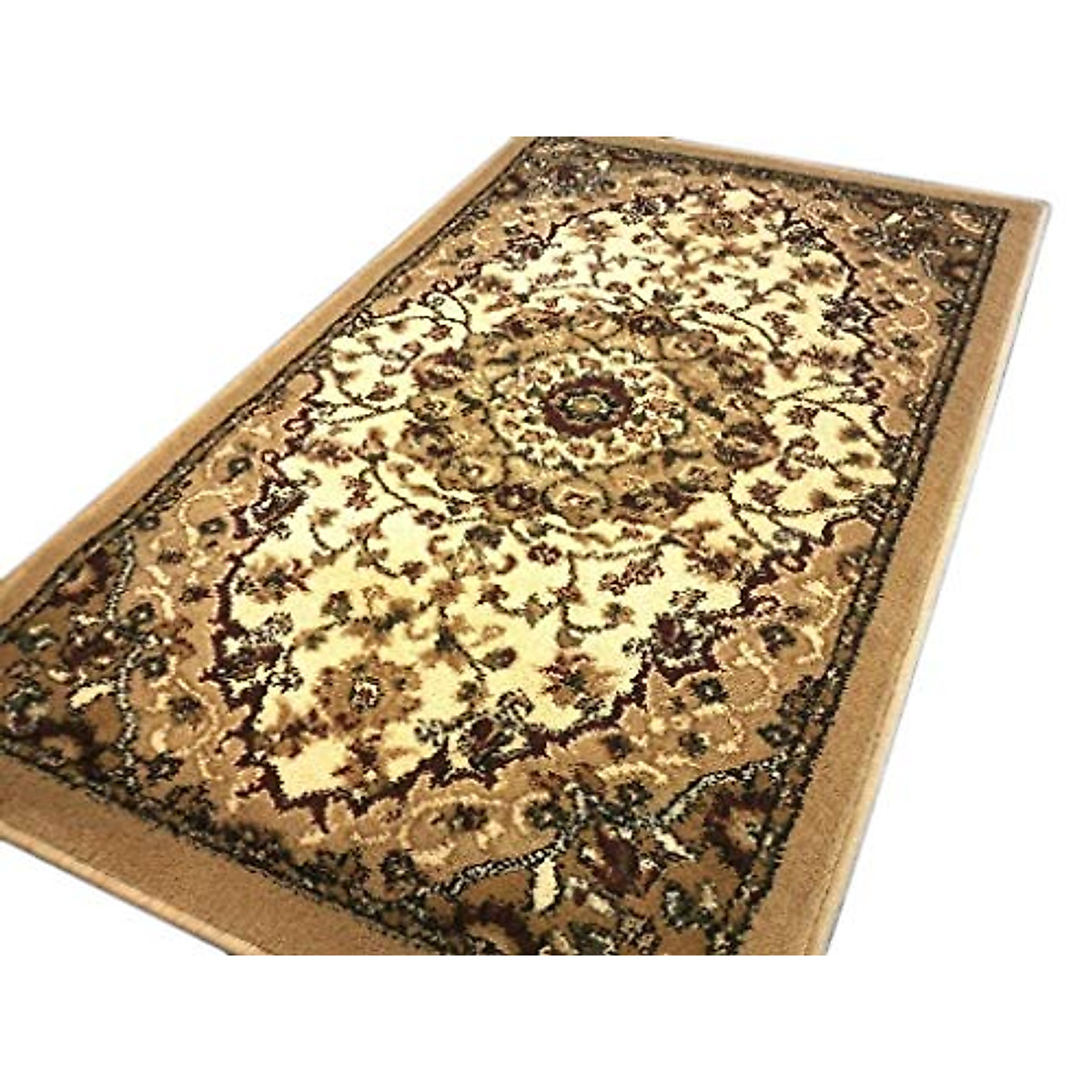 Bellagio Traditional Oriental Door Mat Design 401 Ivory (24 Inch X 40 Inch)