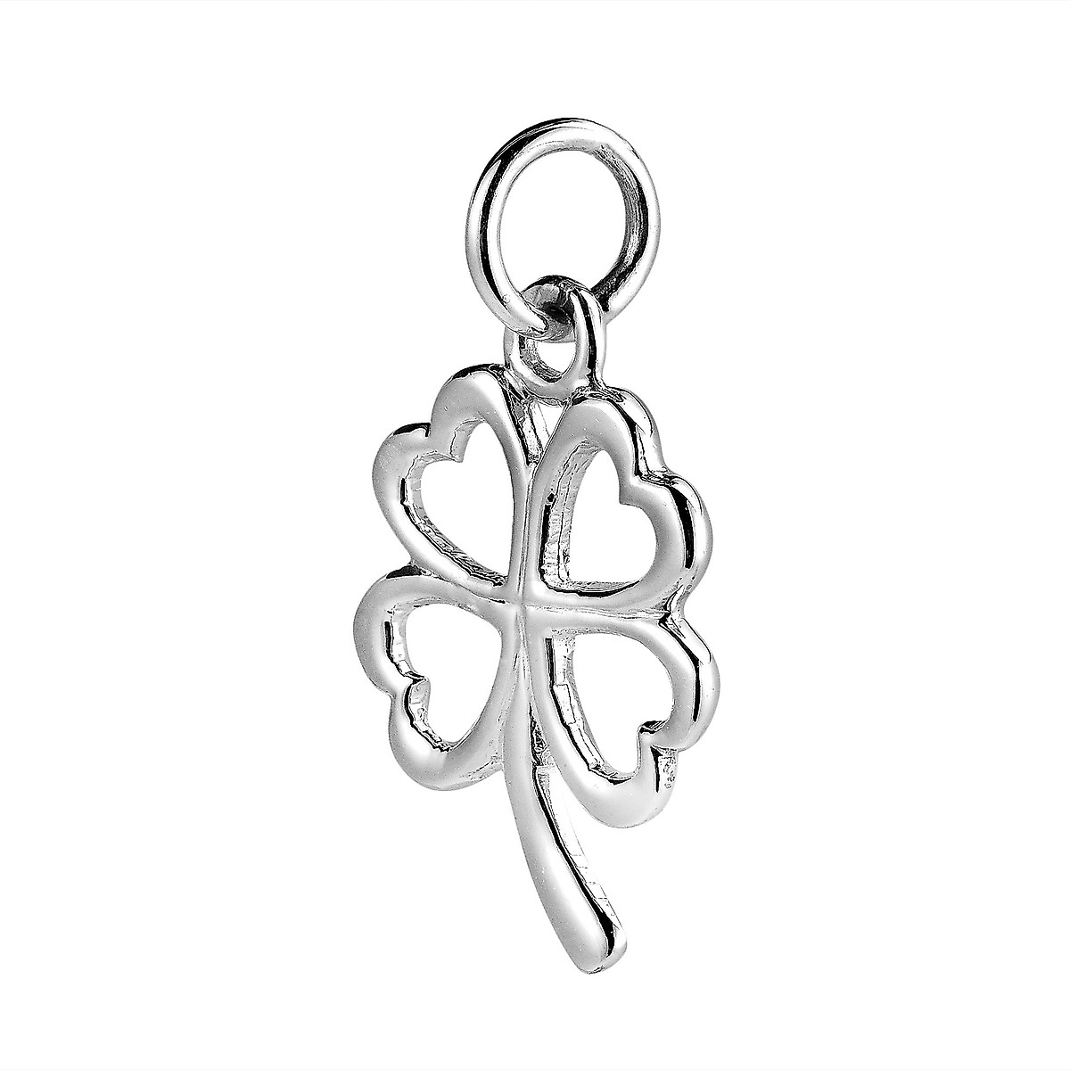 AeraVida Lucky Clover Heart Leaf .925 Sterling Silver Pendant Charm | Adorable Summer Silver Pendant for Women | Pendant Anniversary Jewelry Gift | Charm Pendant for Daughter