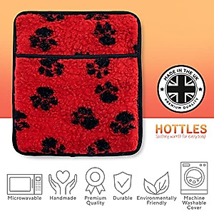 Hottles Microwavable Pet Warming Natural Thermal Heating Pad for Pets, Heated Cat Bed, Now with Paw Print Fleece