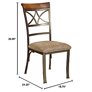 Powell Hamilton Pewter and Bronze Metal Set of 2 Dining Chair