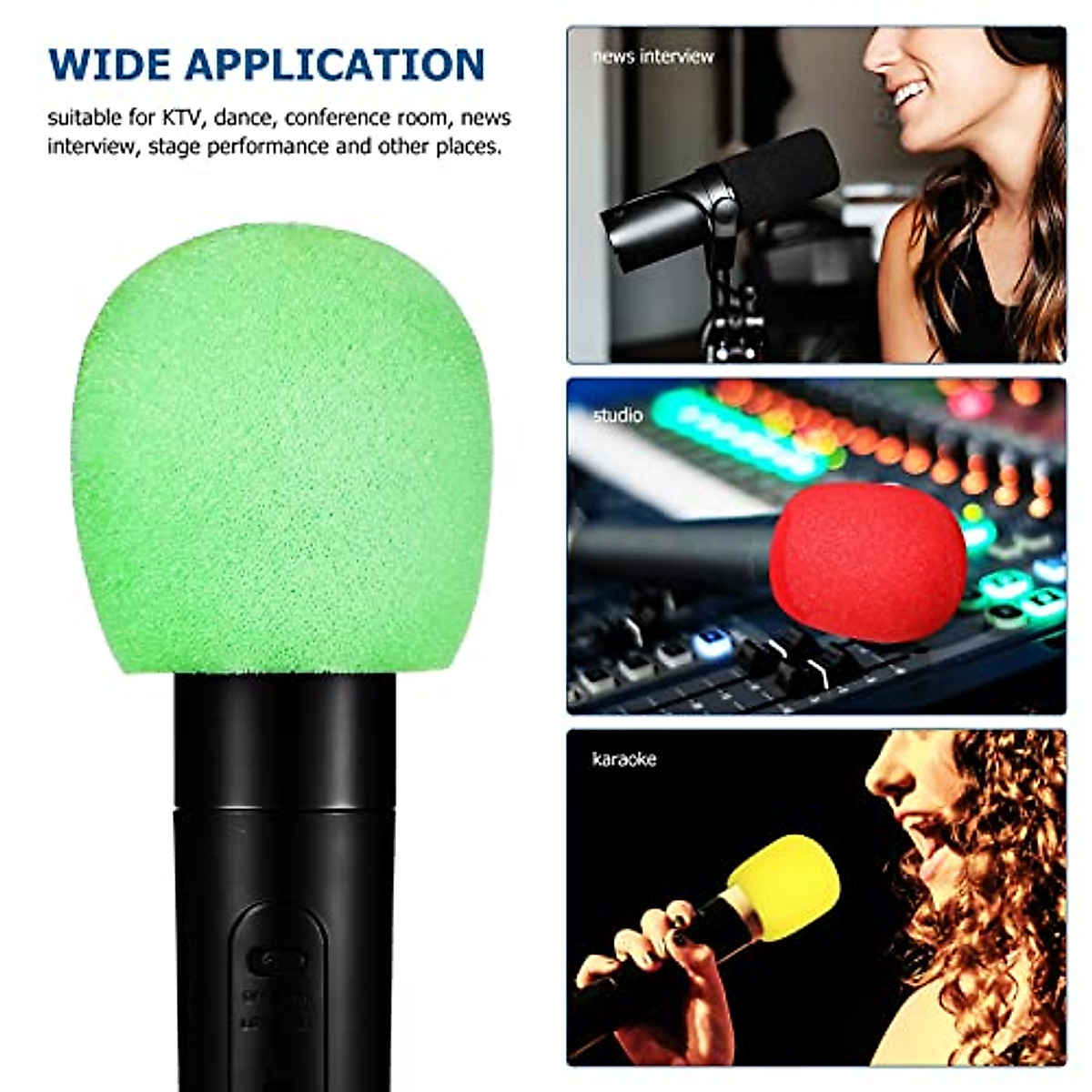 Abaodam Sponge Filter Dj Headphones 64 Pack Foam Microphone Windscreen Microphone Sponge Mini Foam Cover Shield Protection for Variety of Headset Microphone Sponge Filter Dj Headphones