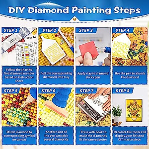 FIXSMITH Diamond Painting Kits, Sunflower Diamond Art Painting Kits for Adults Kids Beginners,12x16 inch,Full Drill DIY Art Paintings Kit,Ideal Gifts for Family Friends,Perfect for Home Wall Art Decor