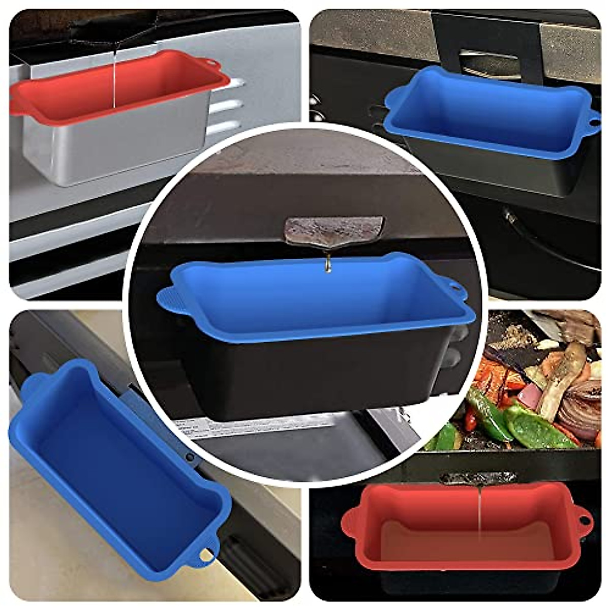 Dendrobium 2 Pcs Silicone Blackstone Grill Grease Cup Liners, Blackstone Drip Pan Liners, Reusable Blackstone Griddle Grease Catcher, Blackstone Tray Liner, 8” X 3” X 3.7”