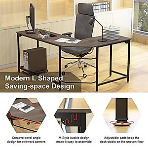 Weehom L Shaped Desk Corner Gaming Computer Desks for Home Office PC Workstation Study Writing Work Gamer Table, Easy to Assemble