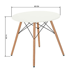 FurnitureR Multifunctional Home Kitchen Living Room Corner Small Spaces Leisure Dining Table Round 31.5 Inch, White