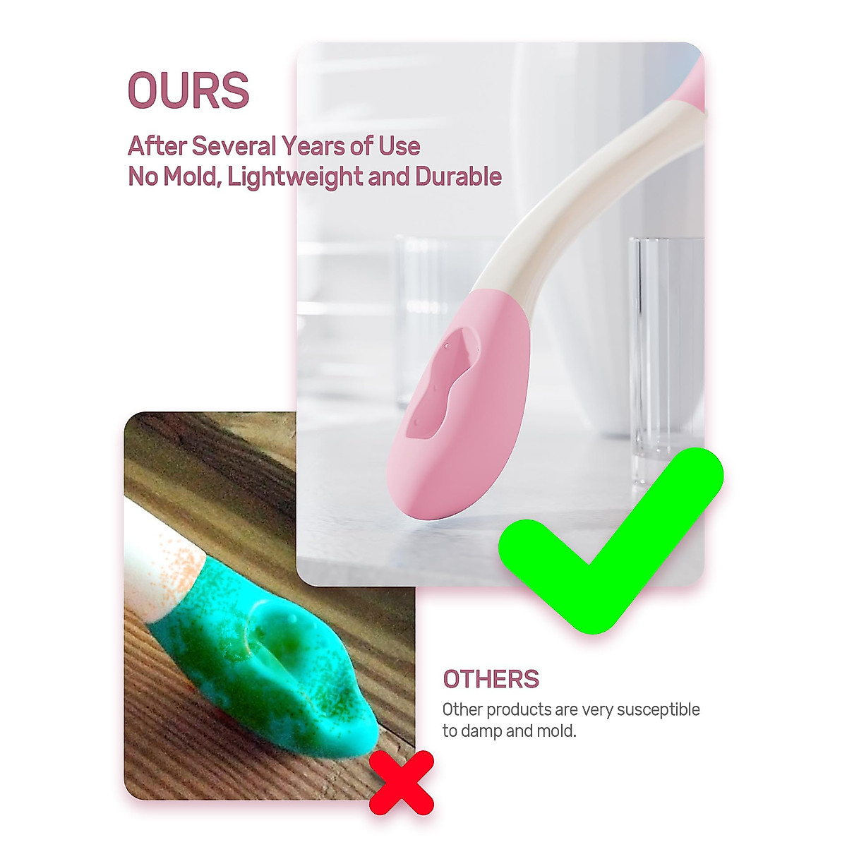 Vammcht Toilet Aids for Wiping, Long Reach Comfort Bottom Buddy Wiping Aid for Toileting, Butt Wiper for Obesity People Disabled Elderly Pregnant Surgery Recovery Handicap Accessories Pink