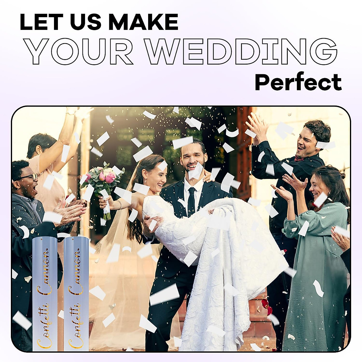 Confetti Poppers White Confetti Cannon 12 Pack Party Poppers Biodegradable12inch Wedding Party Confetti Bulk Streamer Confetti Cannon Launches up to15-25ft for Christmas Birthday Graduation New Year