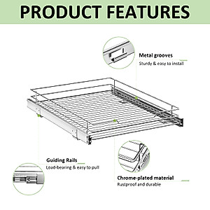 AHNR Pull Out Cabinet Organizer, 2 Pack Heavy Duty Cabinet Pull Out Shelves, Slide Out Cabinet Organizer Storage for Home, Pull Out Drawers for Kitchen Cabinets,12.4”W*16.5”D