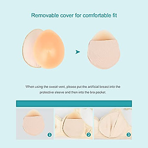 Bra Prosthesis, Bra Pads Artificial Prosthetic Forms for Symmetrical Breast Mastectomy Post Mastectomy Breast Forms Silicone Bra Inserts 5.3 Oz