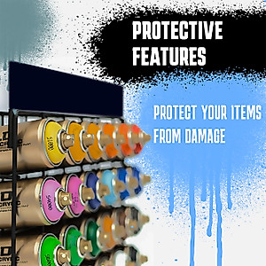 Skywin-Spray Can Holder, Matte Black Spray Bottle Holder Wall Mount, Graffiti Spray Can Organizer, Acrylic Spray Paint Can Holder with a Removable Name Board For Art Supply Storage Organizer